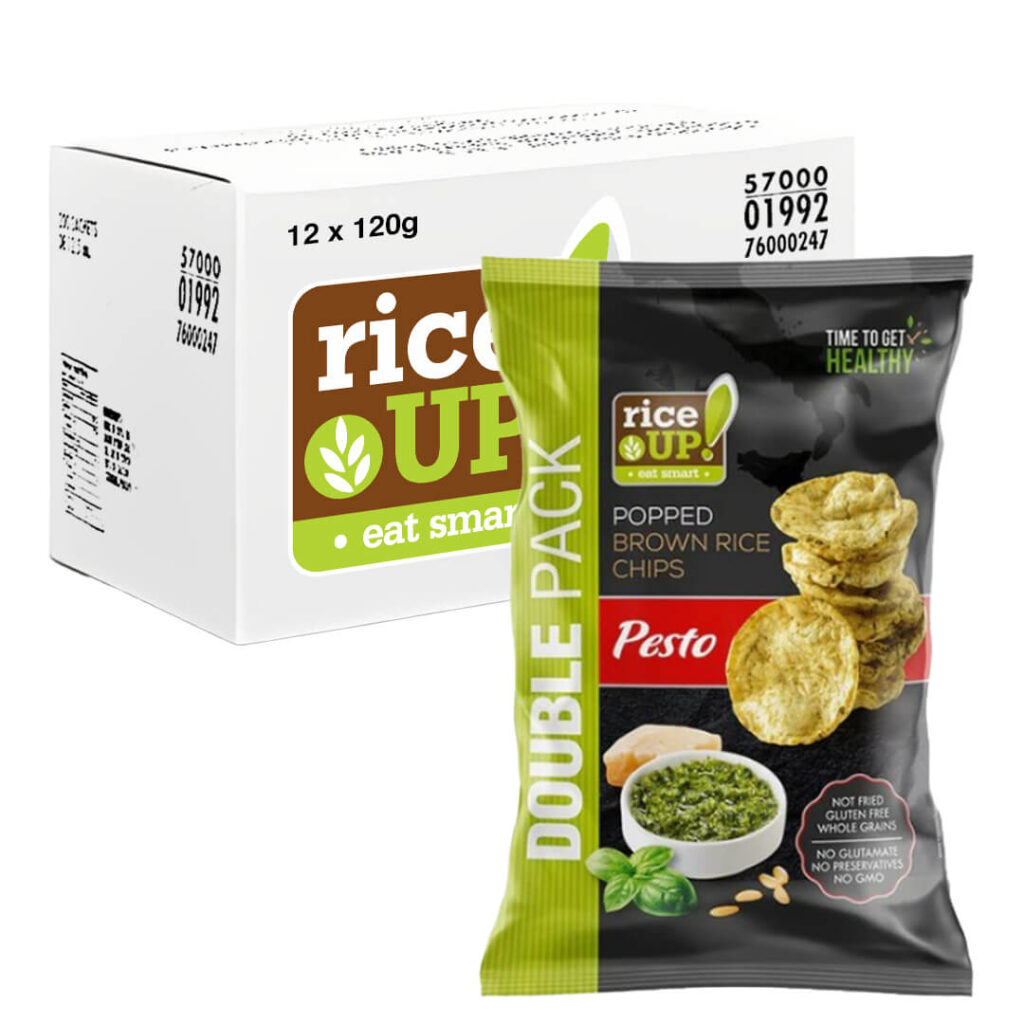 Rice Up Wholegrain Brown Rice Chips Pesto - Martoo